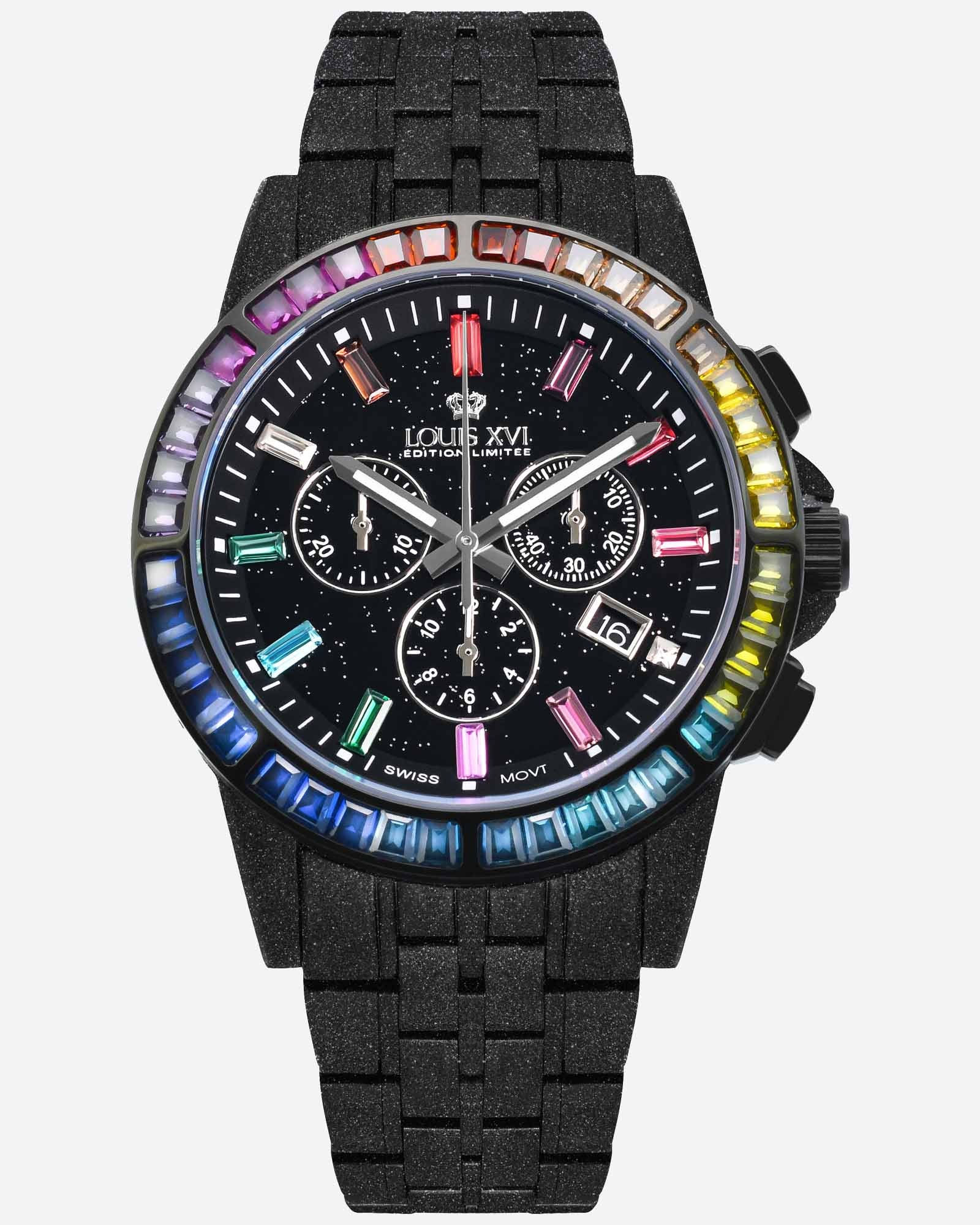 Majesté Frosted Iced Out 1129 – Rainbow Edition Men's Watch